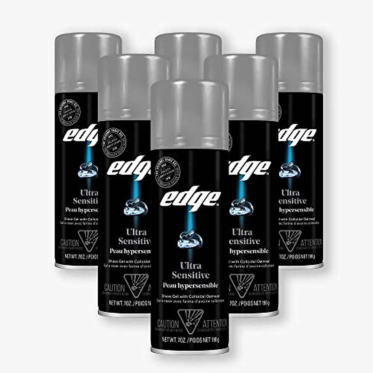 Edge Shave Gel for Men, Ultra Sensitive with Colloidal Oatmeal, (6 Pack) - Shaving Gel For Men That Moisturizes, Protects and Soothes To Help Reduce Skin Irritation