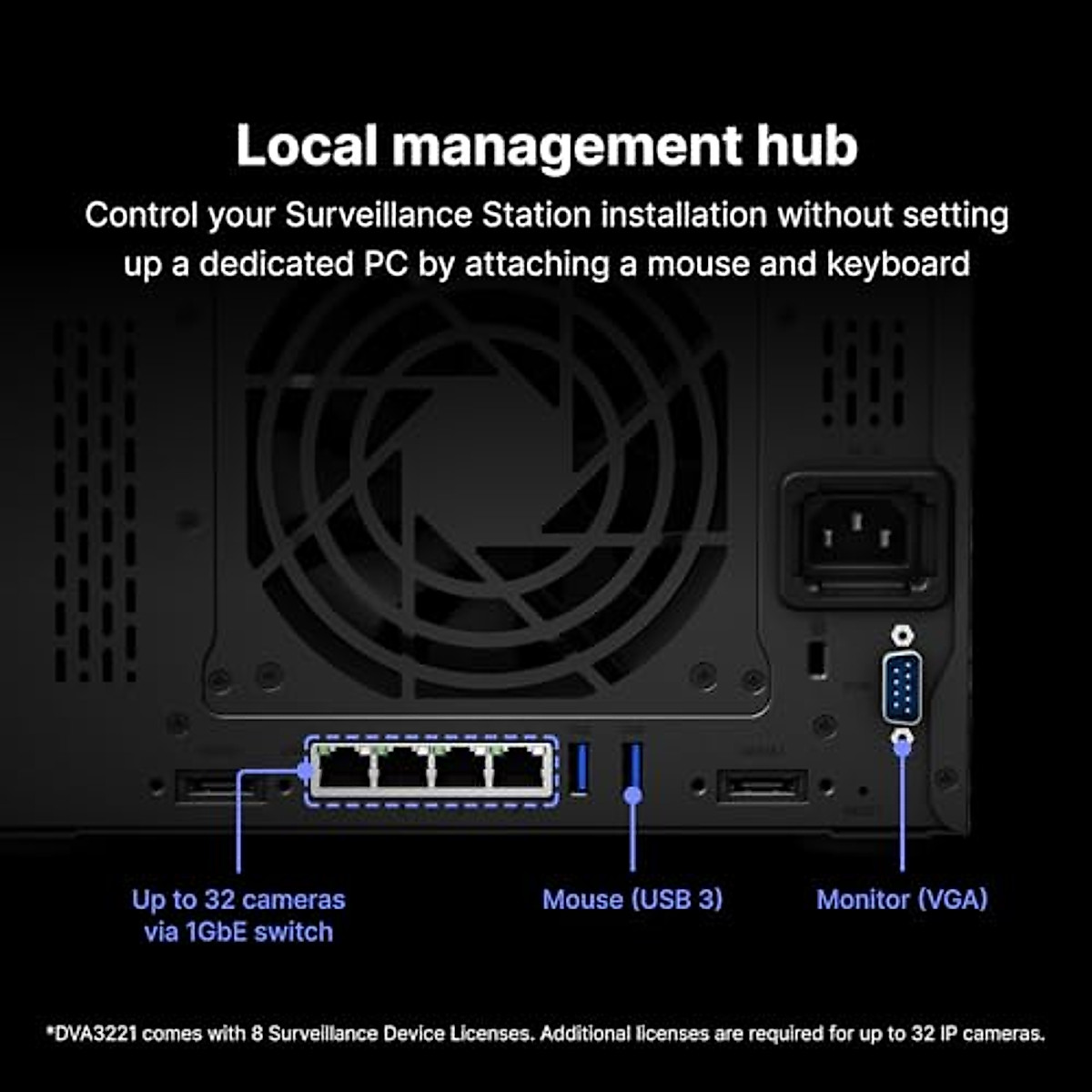 Synology 4 Bay DVA Deep Learning Video Analytics DVA3221 (Diskless)