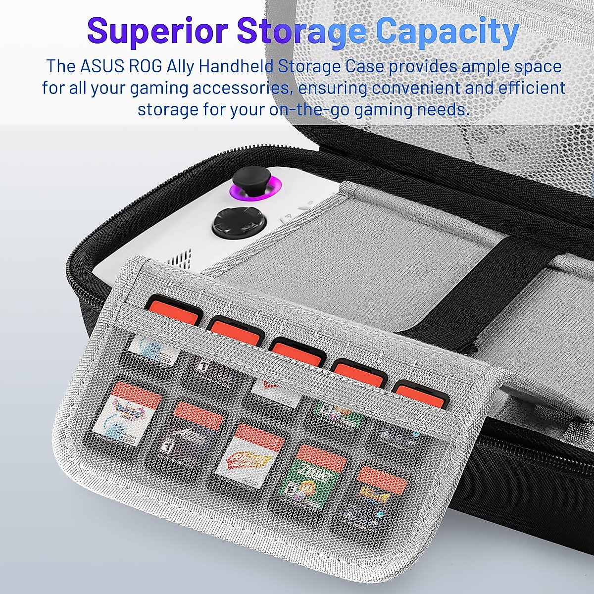ROCHIE for ASUS ROG Ally Handheld Storage Case - EVA Drop-Proof and Scratch-Resistant Portable Box Carrying for Portable Hard Shell Gaming Carry ASUS Allys Gamings
