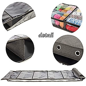 Hanging Yarn Storage Knitting Organizer Storage with 5 Compartments, Clear Wall Display Bulk Yarn Organizer for Knitting Needles, Crochet Hooks(Large Size) (Dark Grey)