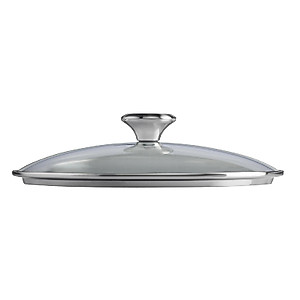 Le Creuset 12 Inch Stainless Steel Frypan Bundle with Glass Lid SS Knob