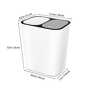 ABOOFAN Dual Trash Can, 15l Dual Trash and Recycling Bin Kitchen Garbage Can with Lid Recycling Bin Dry and Wet Separation Trash Can 2 Compartments Garbage Waste Can