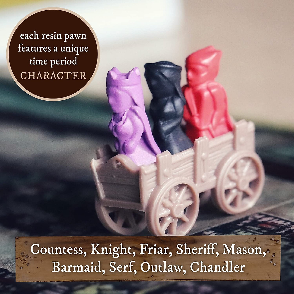 Bristol 1350 Custom Pawn Meeples for Board Game, Set of 9 Player Pieces