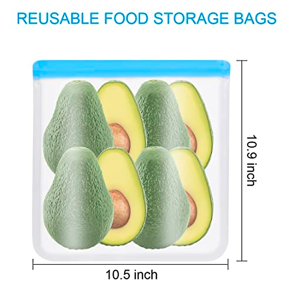 Hvalucen Reusable Food Storage Bags, 4-Pack BPA FREE Flat Freezer Bags, and LEAKPROOF Gallon Storage Bags for Marinate Meats, Cereal, Sandwich, Snack, Travel Items, Home Organization Storage
