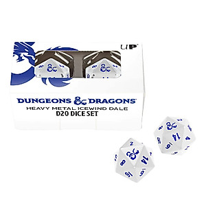 Ultra Pro - Dungeons & Dragons - Icewind Dale Heavy Metal D20 Dice Set, E-18354