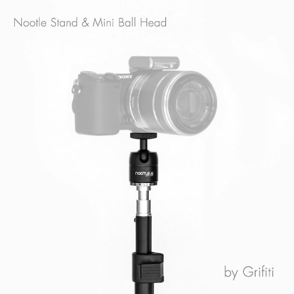 GRIFITI Nootle 58 Inch Adjustable Stand Tripod Mount with Mini Ball Head & Travel Case for 1/4 20 Threaded iPad Holder, Universal Standard or Large Tablet Mounts, Cameras, Displays & Photos or Video