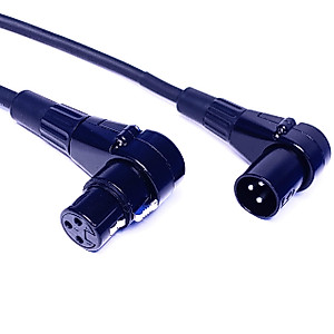 CESS-039 Right-Angel 3-Pin XLR Female to Male Extension/Patch Cable, 2 Pack