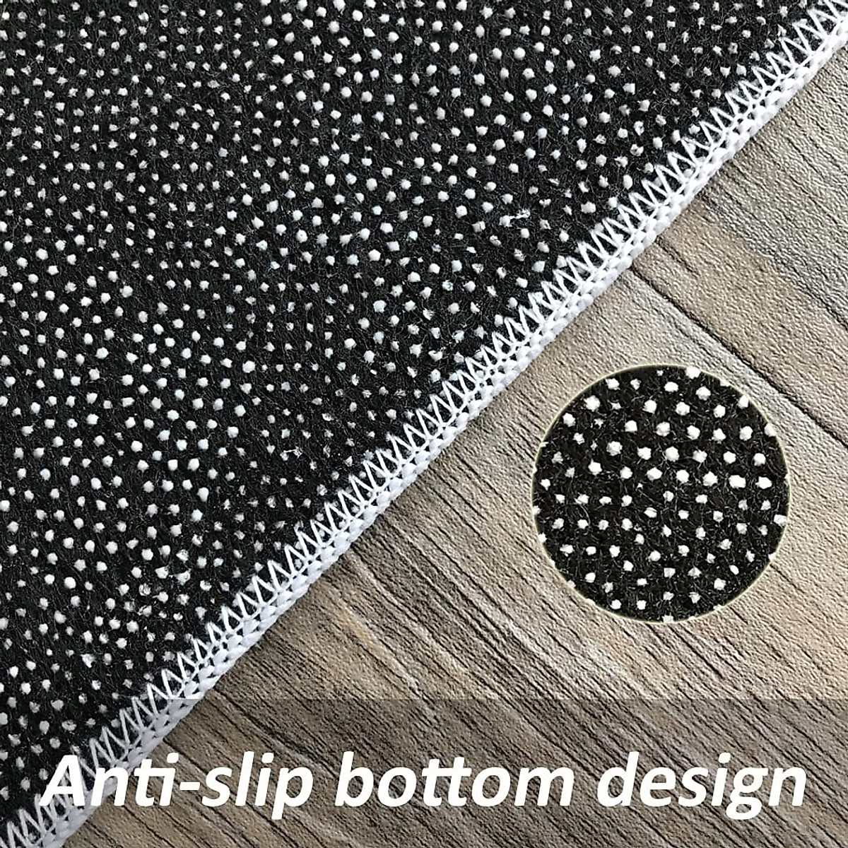 MeganJDesigns Francesca Collection Black and White 2x3 Marble Abstract Area Rug