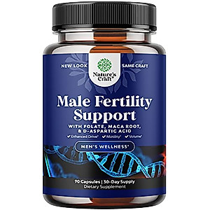 Prenatal Multivitamin Male Fertility Supplement - Mens Fertility Supplement with L-Arginine D-Aspartic Acid and Maca Root Prenatal Vitamins for Enhanced Motility Volume Potency and Fertility Support
