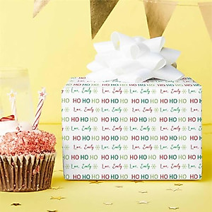 InterestPrint Personalized Wrapping Paper Roll Wrapping Paper Christmas For Men Women Design Funny Wrapp Papers White for Friend Grandma Grandpa Birthday Wedding Christmas Gifts