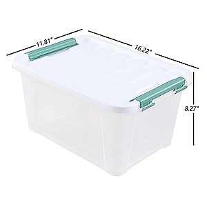 Quickquick 20 Quart Plastic Clear Latching Box, 6-Pack Clear Storage Box