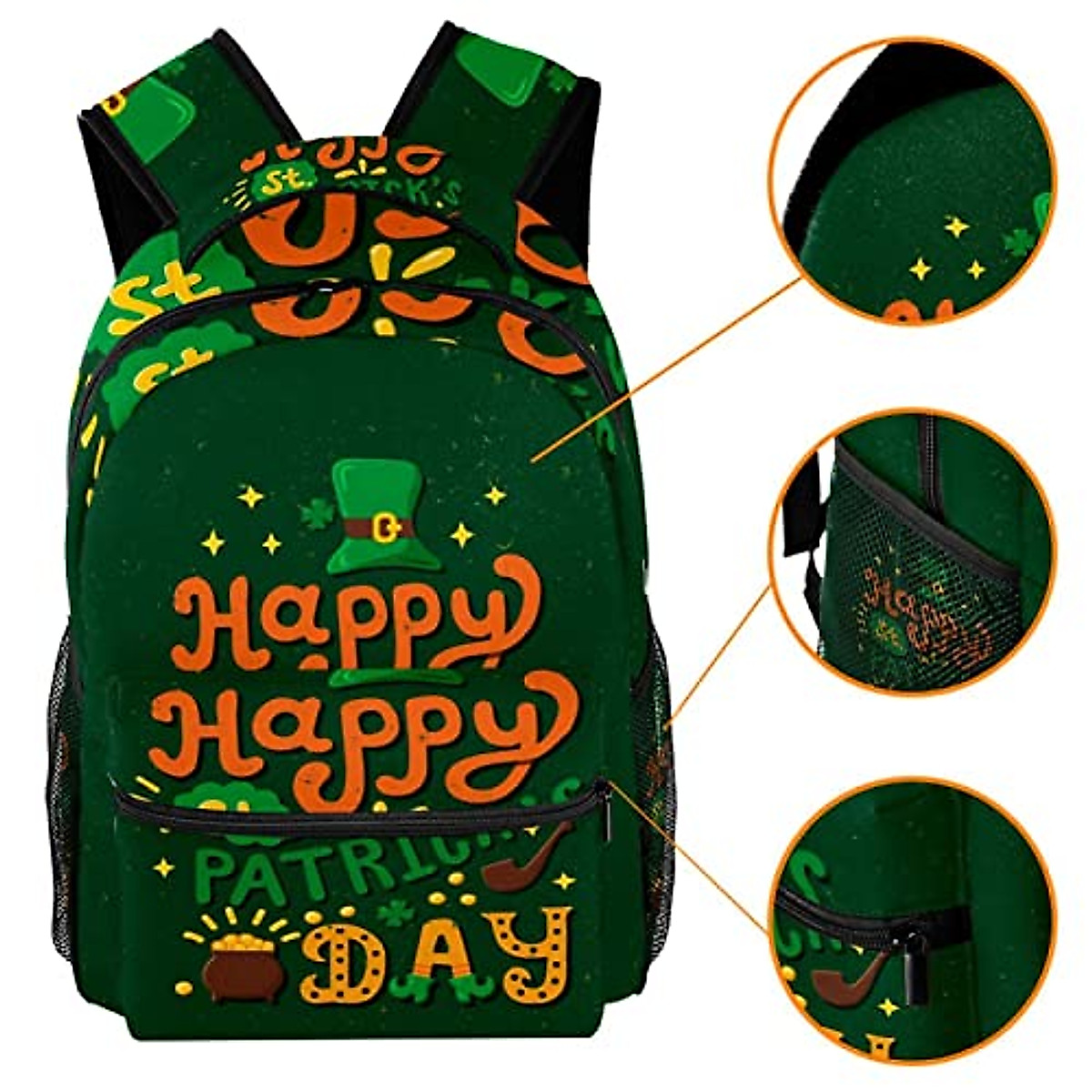 Travel Backpack,Carry On Backpack,happy st.patrick's day,Hiking Backpack Outdoor Sports Rucksack Casual Daypack