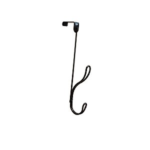 FantasHome Over The Door Hook Rack with 2 Hooks - Twisted Design (Black)