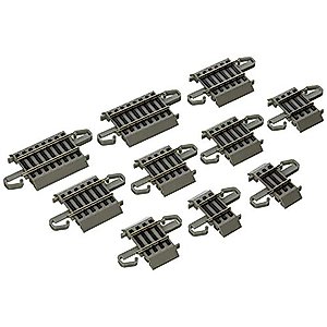 Bachmann Trains - Snap-Fit E-Z TRACK E-Z TRACK CONNECTOR ASSORTMENT - Contains 2 each .75", 1", 1.25", 1.5" and 2" straight (card) - NICKEL SILVER Rail With Gray Roadbed - HO Scale