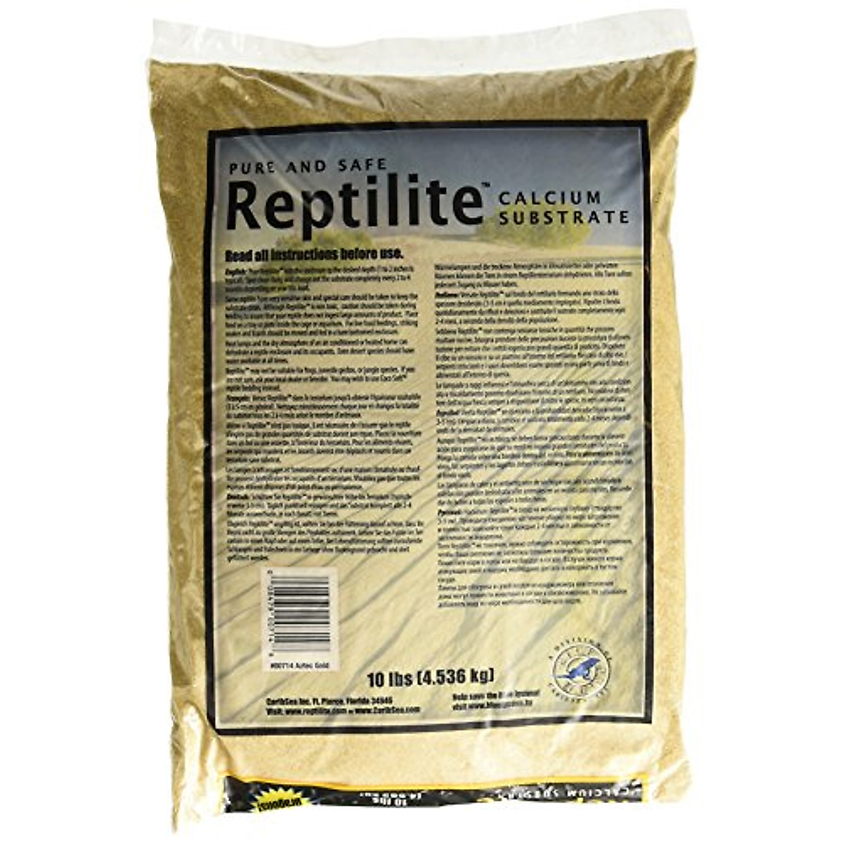 Carib Sea SCS00714 4-Pack Reptiles Calcium Substrate Sand, 10-Pound, Aztec Gold