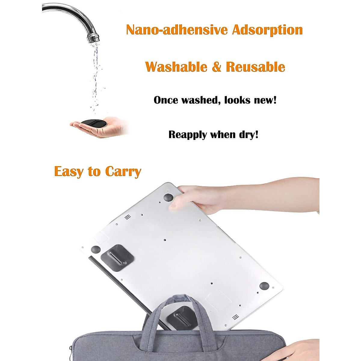 Mini Laptop Stand, Keyboard Riser Stand, Invisible Ergonomic Laptop Holder Stand Riser, Foldable Tablet Pad Phone Stand Lap Cooler for MacBook, Air, Pro, Lenovo, HP More (2PCS)