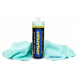 CleanTools The Absorber Synthetic Premium Drying Chamois Cloth for Car: Super Absorbent, Scratch-Free and Washable | 27-Inch x 17-Inch, Aqua, Large (PN: 14946-46149)