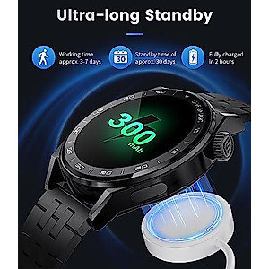 Smart Watch for Men with Bluetooth Call, Activity Fitness Tracker Blood Oxygen Heart Rate Sleep Monitor Pedometer,1.39" DIY HD Screen 100+ Sport Modes, 5ATM Waterproof iOS Android Smartwatch Black