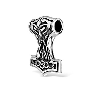 WithLoveSilver 925 Sterling Silver Trinity Celtic Viking Amulet Hammer of Thor (Mjolnir) Pendant