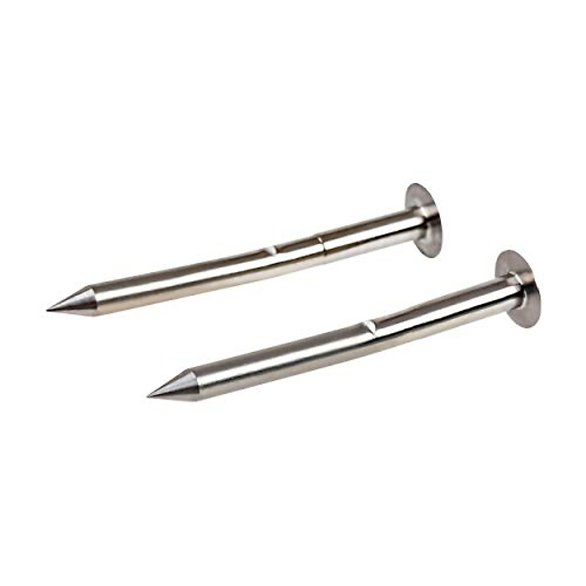 Pinewood Car Axles: (Two) 2.5 Degree Bent for Rail Riding, Plus (Two) Straight; All Machined and Polished and with Increased Head Diameter to Reduce Friction and Increase Speed