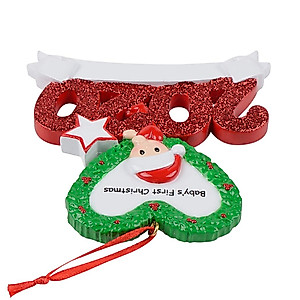MAXORA Personalized Red Baby Boys 1st 2024 Dated Christmas Ornament Newborn, 1st Birthday, Birth Announcement, Christening Gifts