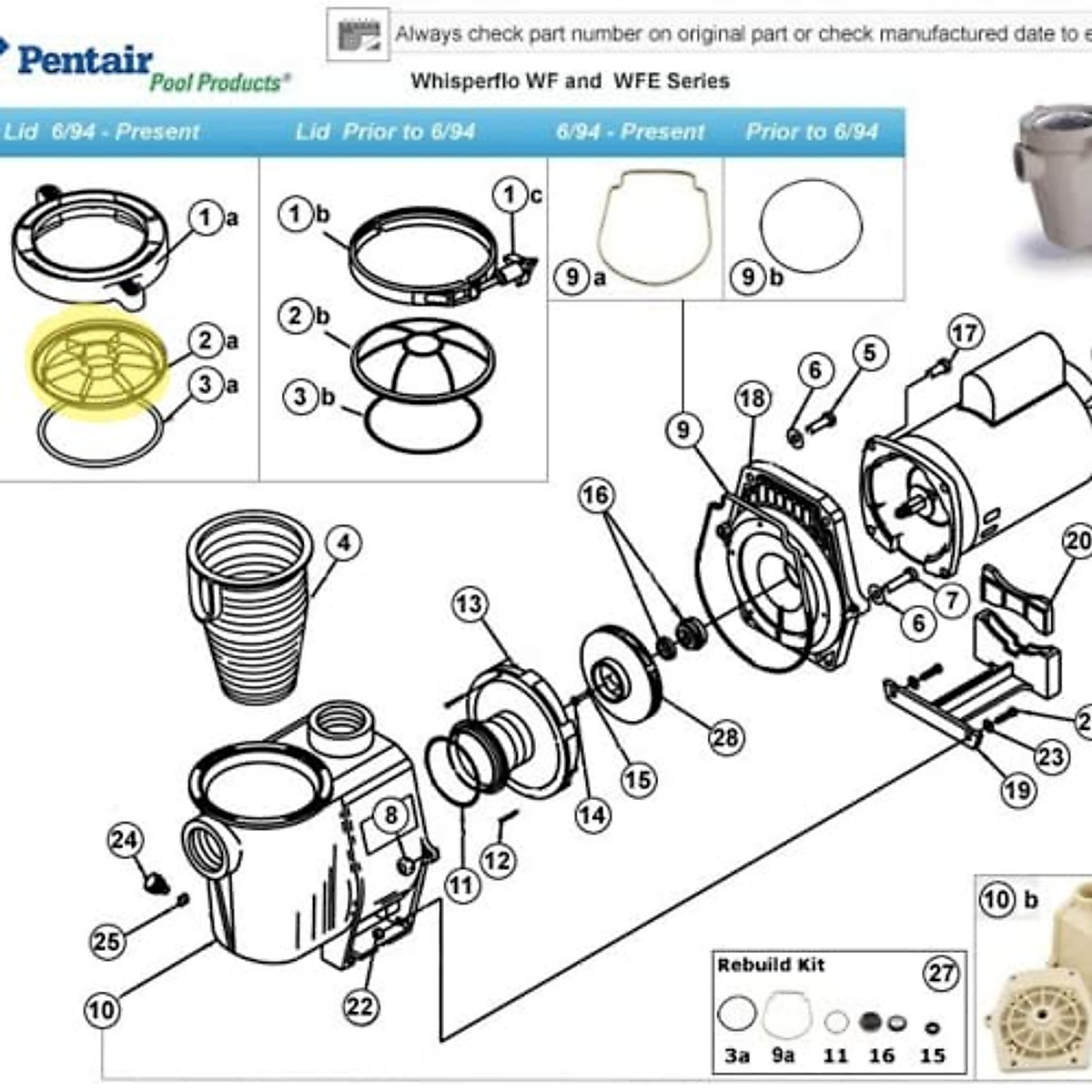 Swimables Pump Lid and Lid Oring Compatible with Whisperflo & Intelliflo 357151-3X Durable Pro Grade Pump Lid Compatible with Pentair Whisperflo/Intelliflo Pump - USA Made - Oring Included