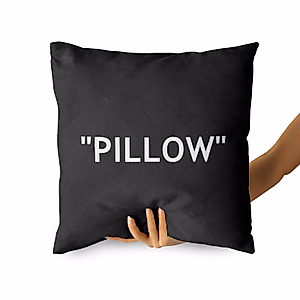 Snycler Hypebeast Room Decor,Off Black Inspired Pillow Quotation Decorative Set of 2 Throw Pillow Cover,Sneakerhead Decor,Square Cushion Case for Home Sofa Couch Decoration 18"×18"