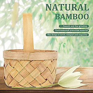 DOITOOL 4pcs Hand Woven Baskets Handmade Wood Baskets with Handles Mini Braided Basket Wood Chip Basket Hanging Baskets for Gifts Home Living Room Decor 9X6. 5CM