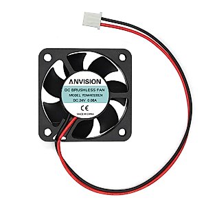 ANVISION DC 24V 40mm x 10mm Brushless Cooling Fan, Dual Ball Bearing, 2 Pin