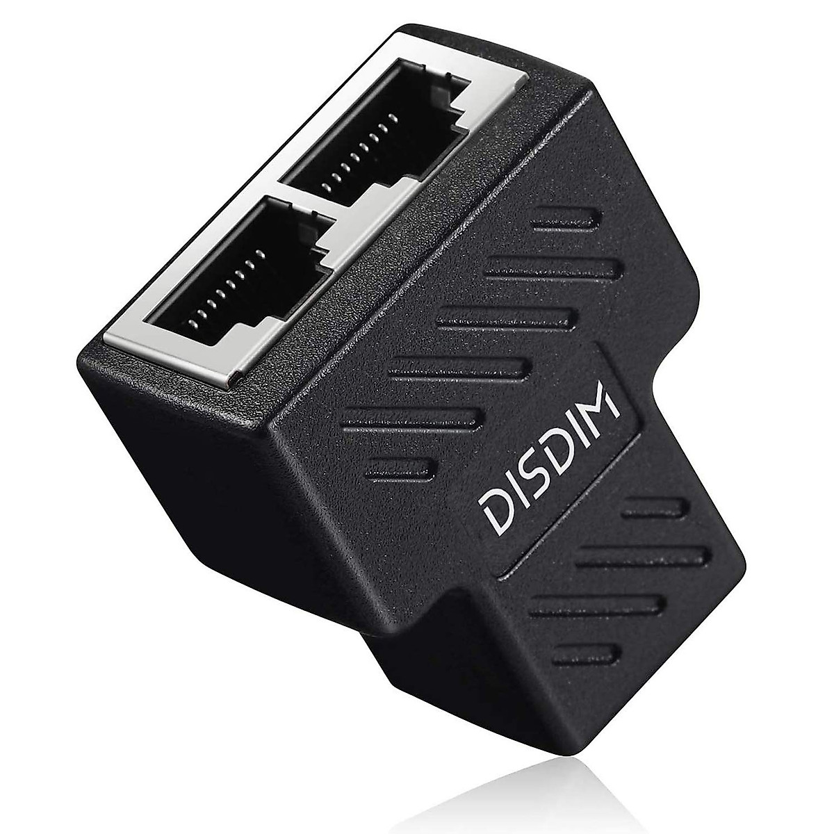 RJ45 Splitter, DISDIM RJ45 Adapter 1 to 2 Ethernet Splitter 8P8C Extender Plug LAN Connector with Shield [Anti-Signal Interference] Compatible with Cat 5/ Cat5e / Cat 6 / Cat7 Network Cable