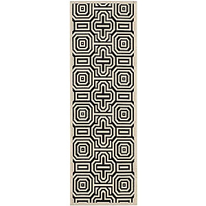 SAFAVIEH Courtyard Collection 2' x 3'7" Sand / Black CY2962 Indoor/ Outdoor-Waterproof Easy-Cleaning Patio Backyard Mudroom Accent-Rug