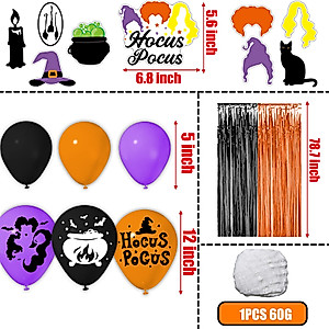 Hocus Pocus Party Decorations 52PCS Hocus Pocus Party Decor with Hocus Pocus Banner Cupcake Toppers Halloween Hocus Pocus Decorations for Home Halloween Party Decorations