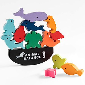 DiYiMi Toddler Toys for Kids 3-5 Years Old Boy Girls Ocean Toys Wooden Stacking Games for Boys Gifts for2 3 4 5Years Old Montessori Educational Stacking Toys for 2-6Year Old Boys Gifts