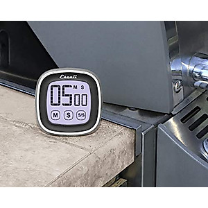 Escali Touch Screen LCD Display Digital Timer, Easy to Read and Touch Sensitive Controls Battery Saving, Black
