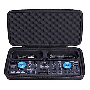 LTGEM EVA Hard Case for Numark DJ2GO2 or Numark DJ2GO2 Touch – Compact 2 Deck USB DJ Controller (Black)