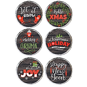 FujLoy Merry Christmas Thread-270 PCS 0.75 inch Christmas Stickers,9 Design Self Adhesive Circle Label Stickers,Christmas Envelope Seals Candy Stickers. (Merry Christmas Thread (021))
