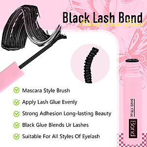 DIY Lash Extension Kit 240Pcs Lash Clusters Individual D Curl Eyelash Extension Kit 40D Wispy Cluster Lashes with Lash Glue 9-16MM Lash Clusters Eyelash Kit