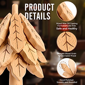 Verdriz Wooden Trivets for Hot Dishes,Wooden Tree Coasters, Wooden Tree Shape Trivet, Three Beech Wood Trivets Table Mat Set