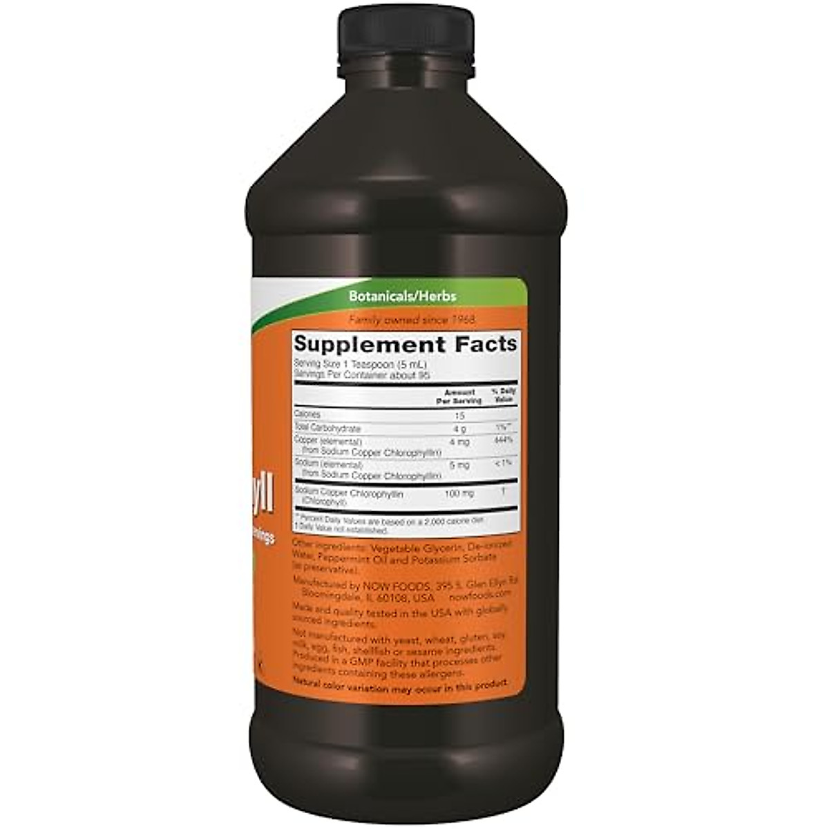 NOW Foods Supplements, Liquid Chlorophyll, Super Concentrated, Internal Deodorizer*,Boost Energy, Mint Flavor, 16-Ounce