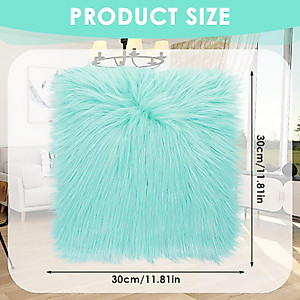 WLLHYF 10 Inches Mini Square Faux Fur Rug， Small Fluffy Area Rug Cushion for Living Room Sofa Bedroom Floor Soft Square Chair Cover Seat Pad Nail Mat for Photographing Background of Jewelry
