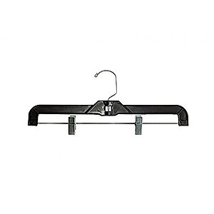 NAHANCO 2616RC Heavy Weight Skirt/Slack Hanger, 16", Black (Pack of 100)