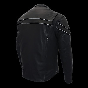 Milwaukee Leather ML1408 Men's Black 'Savage' Sporty Crossover Leather Jacket - Medium