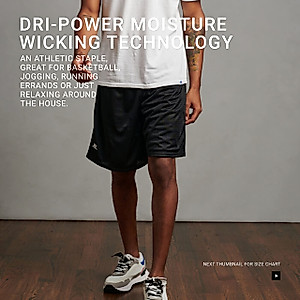 Russell Athletics Dri-Power Mesh Boys' Active Shorts - Comfortable, Breathable, and Stylish Sports Performance Activewear, Black, Medium