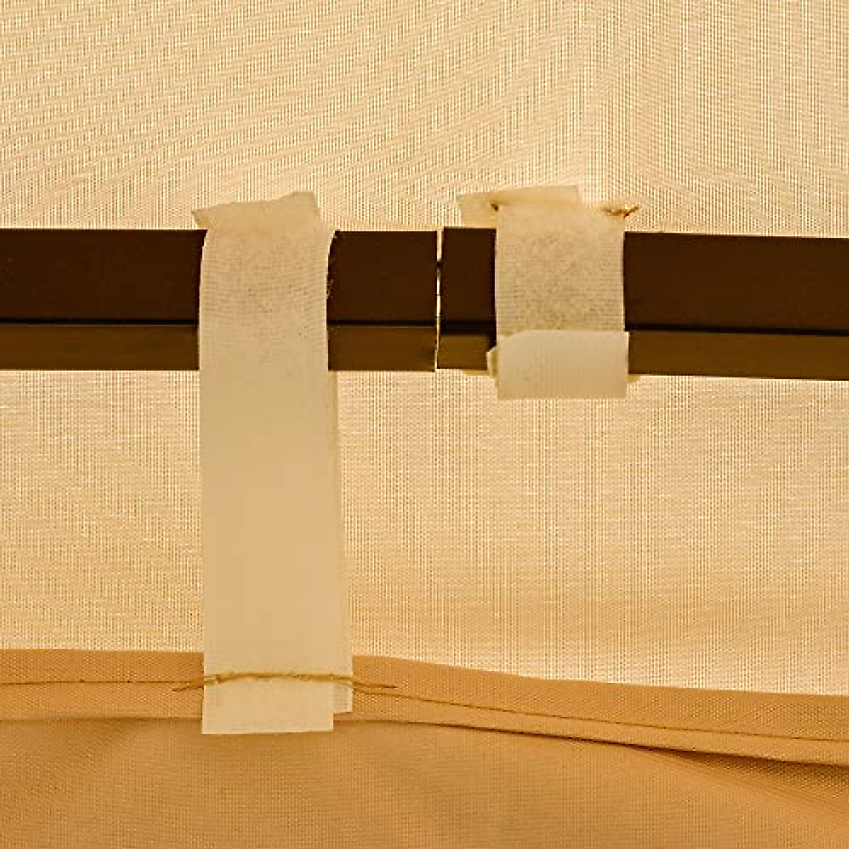 Outsunny 10' x 10' Patio Gazebo with Corner Shelves, Double Roof Outdoor Gazebo Canopy Shelter with Removable Mesh Netting, for Garden, Lawn, Backyard and Deck, Beige