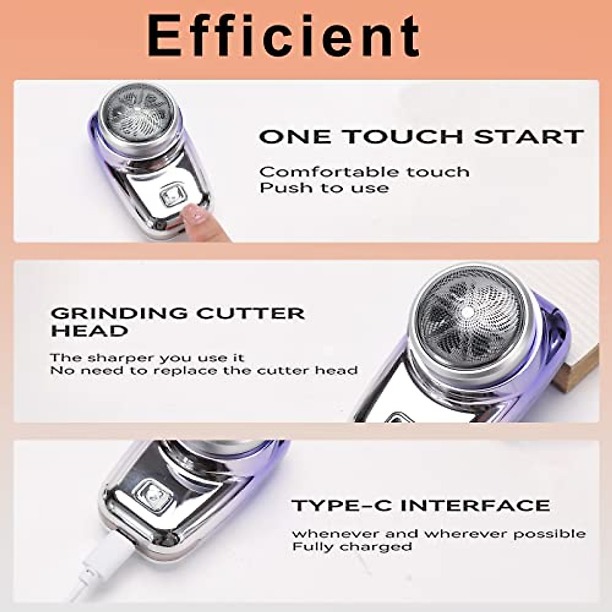 2023 Mini-Shave Portable Foil Shaver- Electric Razor for Men，Pocket Size Washable Razor USB Rechargeable Electric Shaver，Easy to Use Suitable for Boyfriend, Father, Father-in-Law, Travel Suit (Blue)