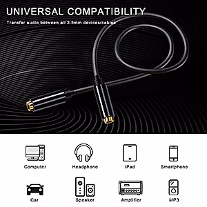 ANDTOBO Aux Connector,3.5mm TRRS Female to Female Stereo Coupler Plug Adapter- 3.3 Ft/40 inch