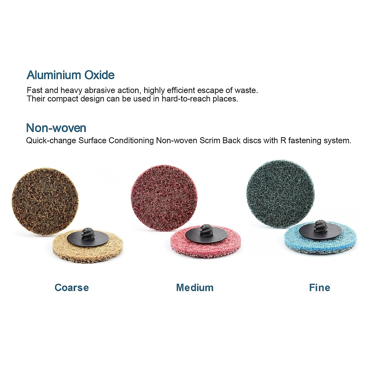 COSPOF 3 Inch Surface Conditioning Discs, 25 Pcs Medium Sanding Discs, Type-R Quick Change and Heat Dissipation (Red-Medium).