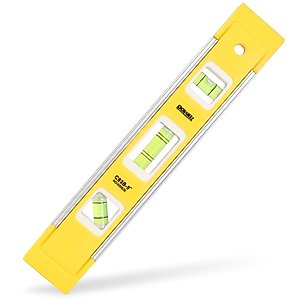 DOWELL 9 Inch Magnetic Box Level Torpedo Level,3 Different Bubbles/45°/90°/180°Measuring Shock Resistant Torpedo Level