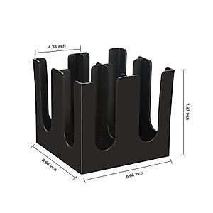 Countertop Cup and Lid Organizer,Cup and Lid Holder 4 Compartment Disposable Cup Dispenser for Coffee Station Bar Countertop Breakroom Metal Black