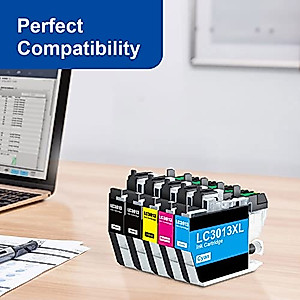 LC3013 5PKS High Yield Compatible Ink Cartridge Replacement for Brother LC3013 LC3011 LC-3013 High Yield Compatible with MFC-J491DW MFC-J895DW MFC-J497DW (2 Black, 1 Cyan, 1 Magenta, 1 Yellow)